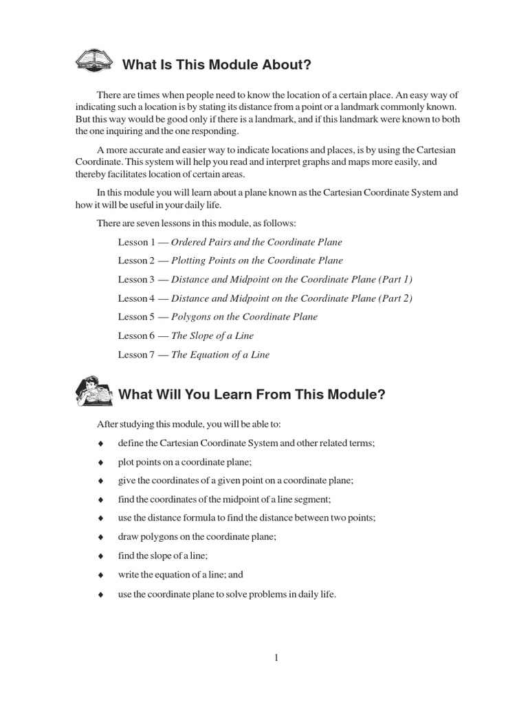 Understanding The Cartesian Coordinate System Pdf Cartesian