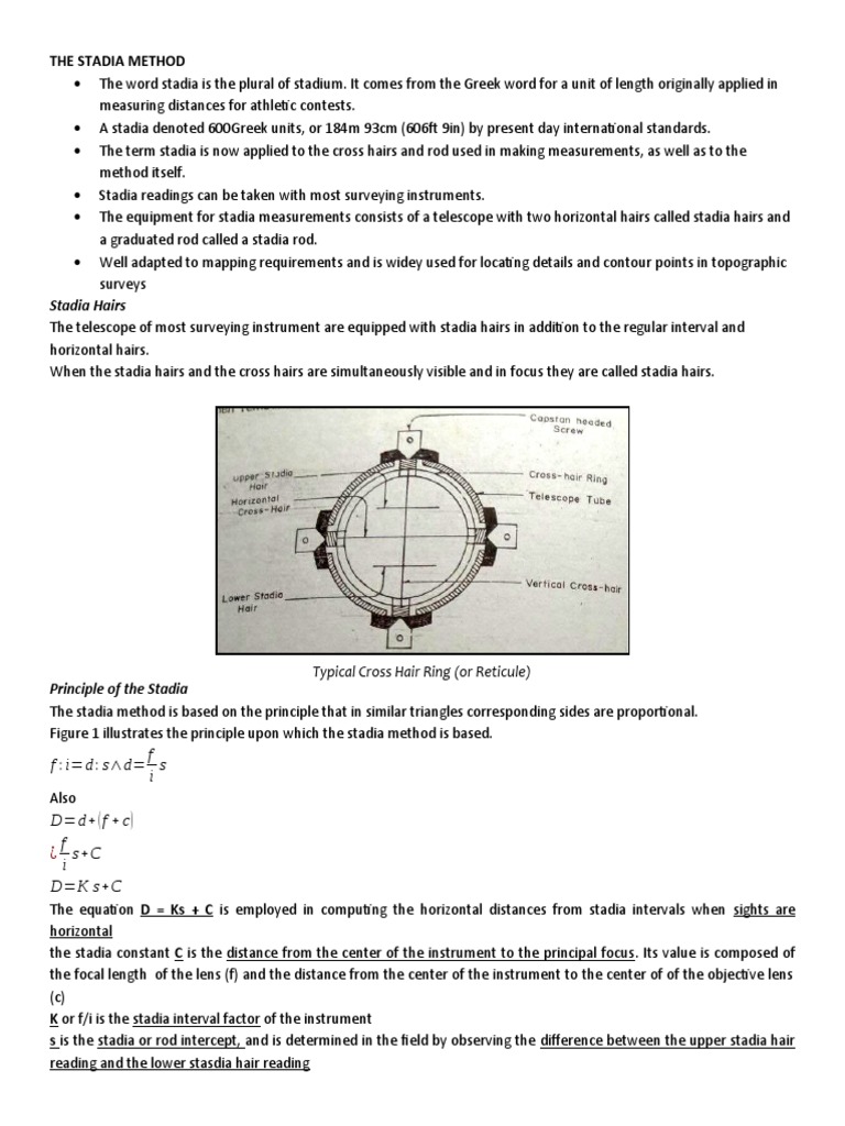 The Stadia Method | PDF | Surveying | Scientific Observation