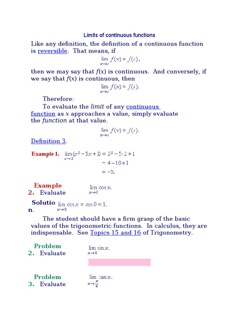 Reversible: Limits of Continuous Functions | PDF | Function (Mathematics) | Continuous Function