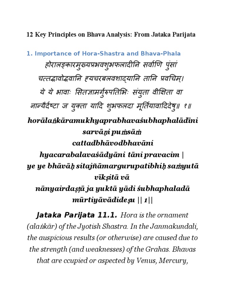 12 Key Principles On Bhava Analysis | PDF | New Age Practices ...