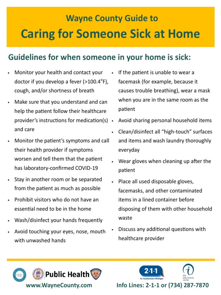 Guide To Caring For Someone Sick at Home | PDF