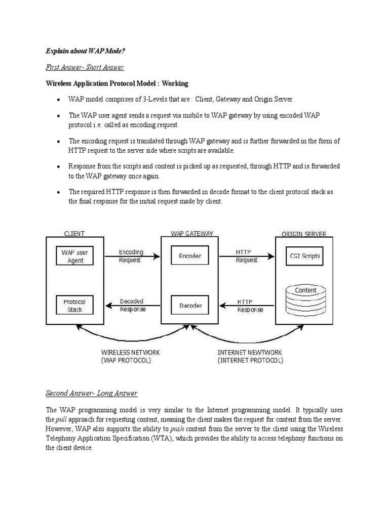 Explain About WAP Mode | PDF | Hypertext Transfer Protocol | Internet ...