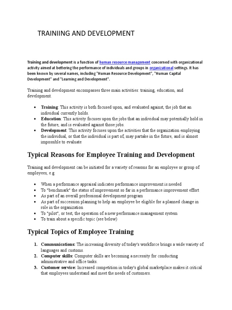 The Importance of Training and Development: Building Knowledge, Skills ...