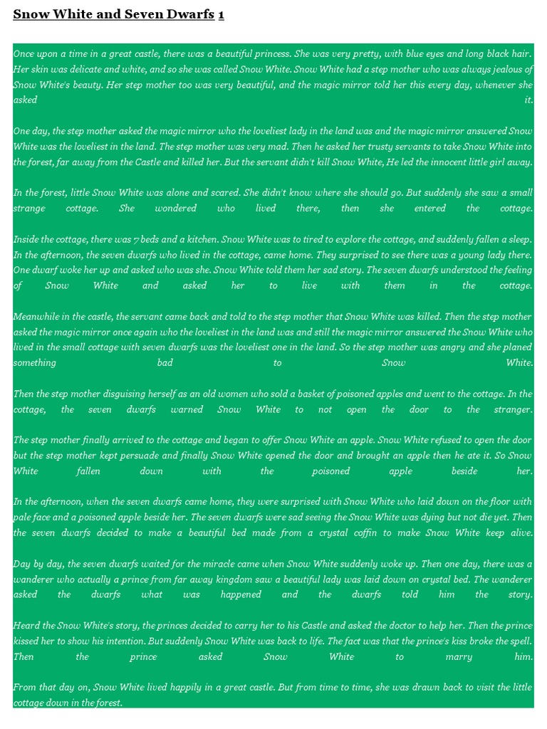 Narrative Snow White | PDF | Snow White