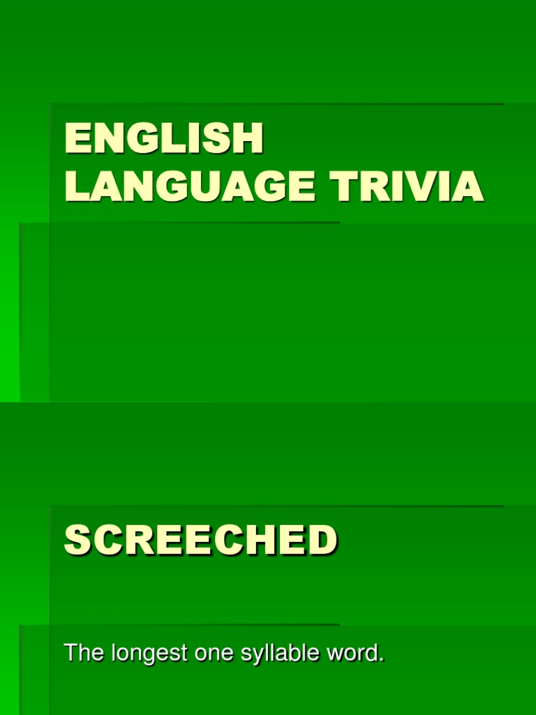 English Language Trivia | PDF
