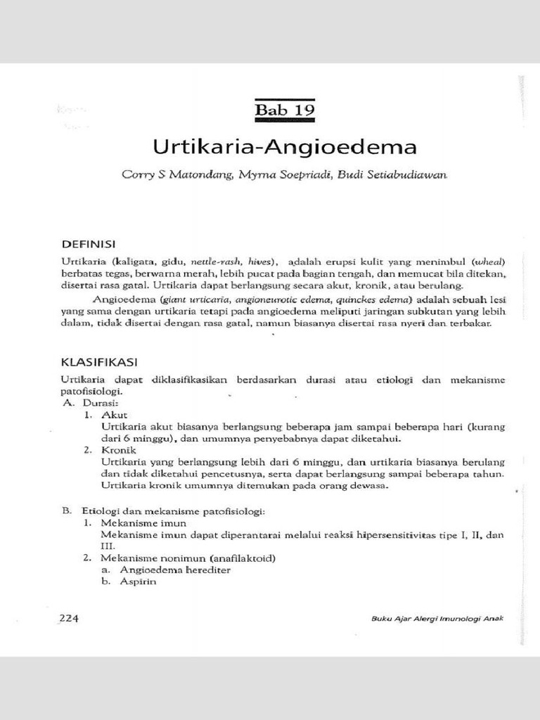 Urtikaria dan Angioedema: Definisi dan Klasifikasi | PDF | Sains & Matematika