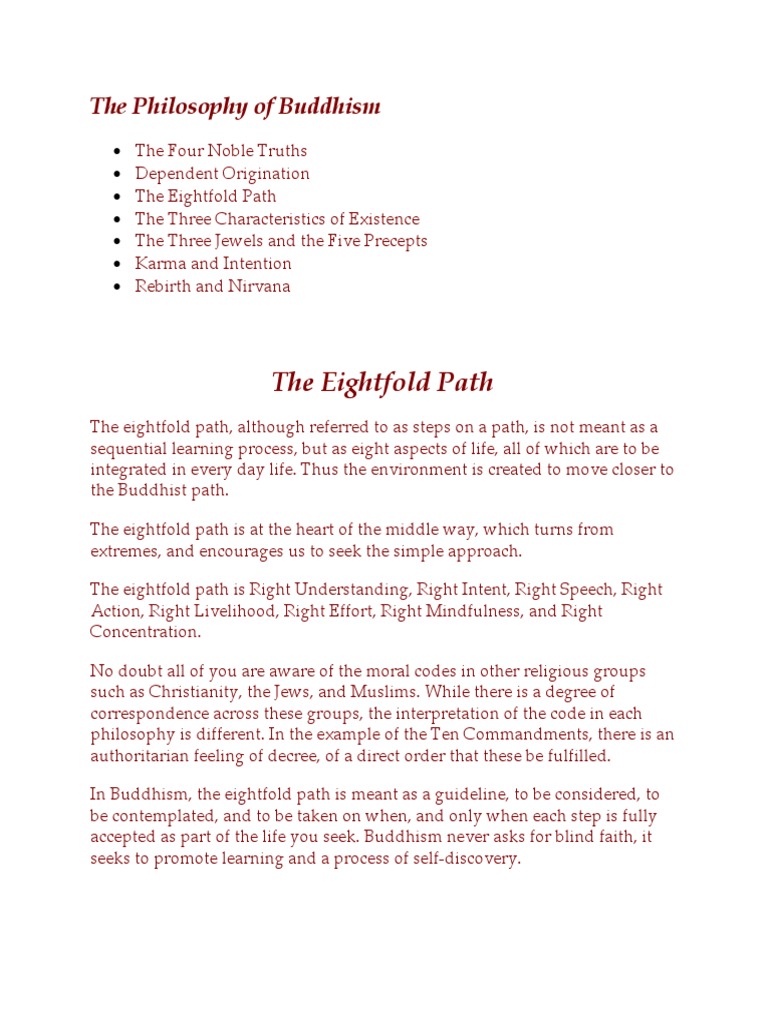Philosophy of Buddhism | PDF | Four Noble Truths | Noble Eightfold Path