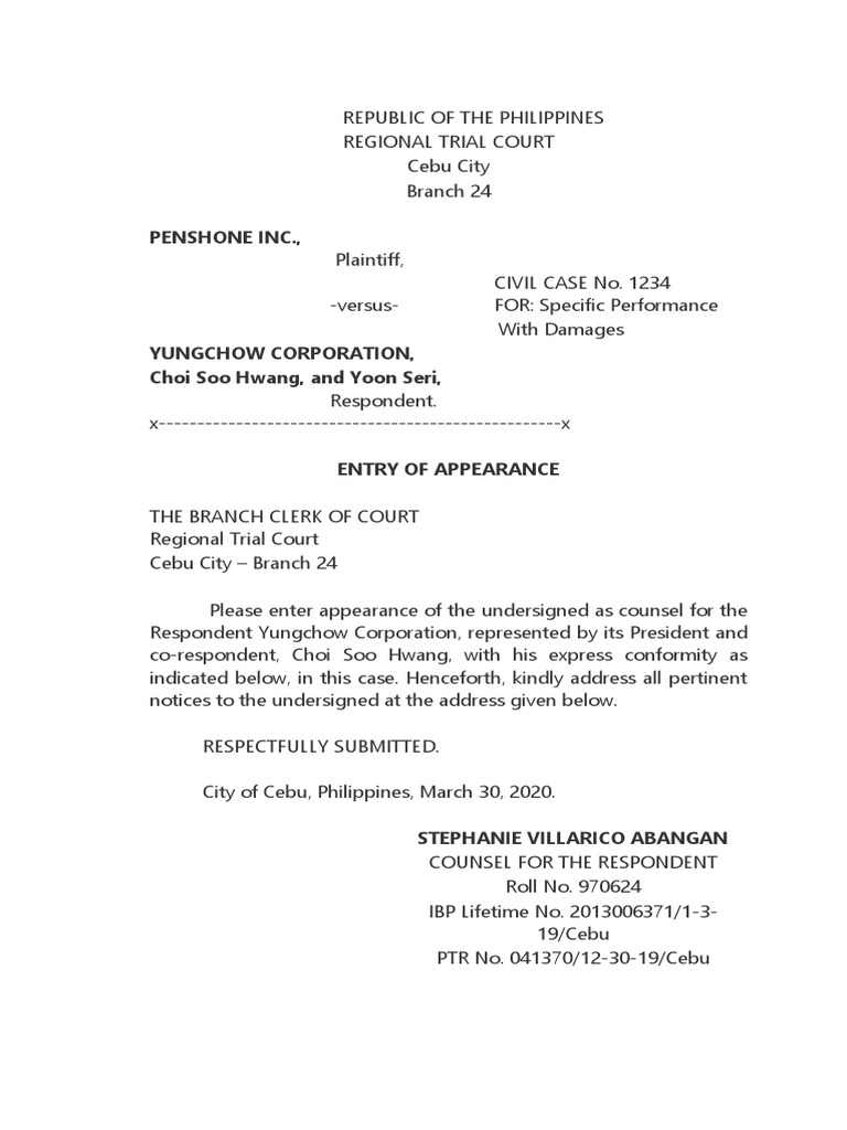 Entry of Appearance | PDF