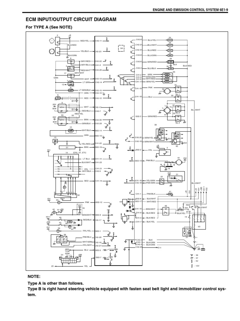 Ecm Input/Output Circuit Diagram: For Type A (See Note) | PDF | Fuel ...