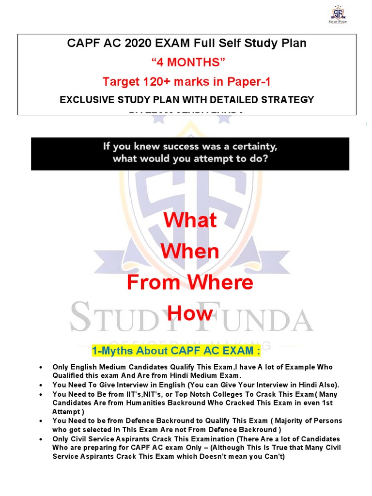 CAPF AC Exam Subject Weightage Guide | PDF | Newspapers | Test (Assessment)