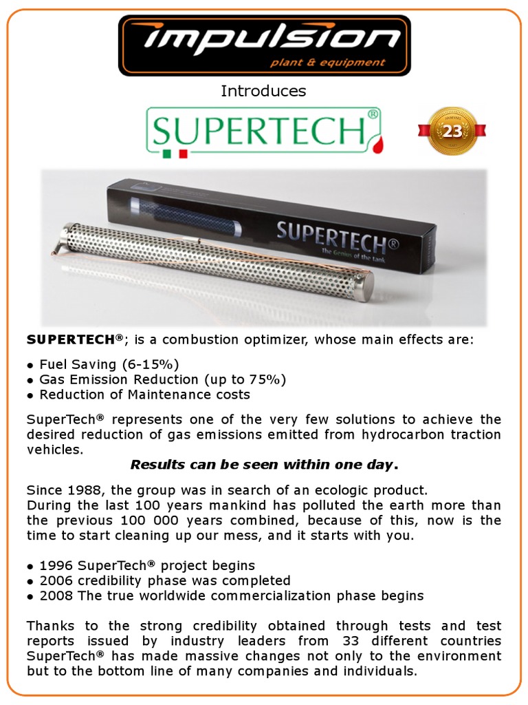 Impulsion SuperTech Brochure PDF | PDF | Fuels | Vehicles