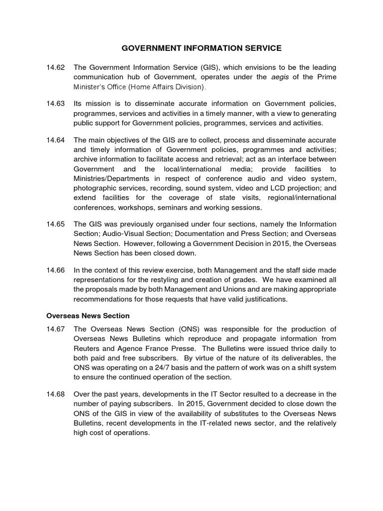 Government Information Service: Overseas News Section | PDF | News | Salary