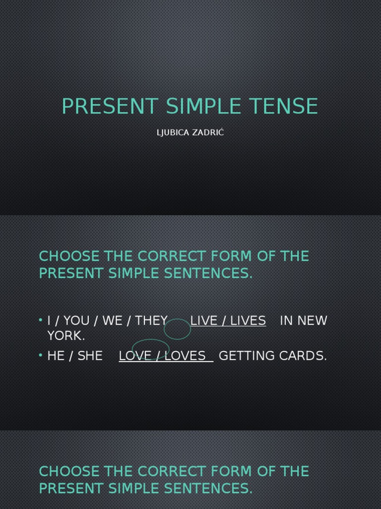Present Simple Tense - Presentation | PDF