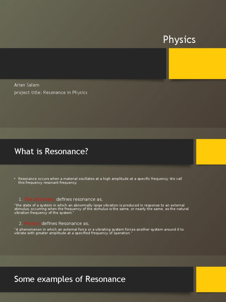 Resonance in Physics and Life | PDF | Resonance | Frequency