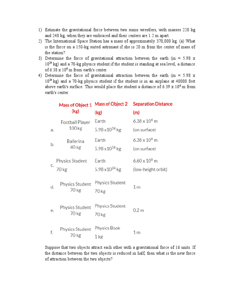 Workshop 3 Physics | PDF