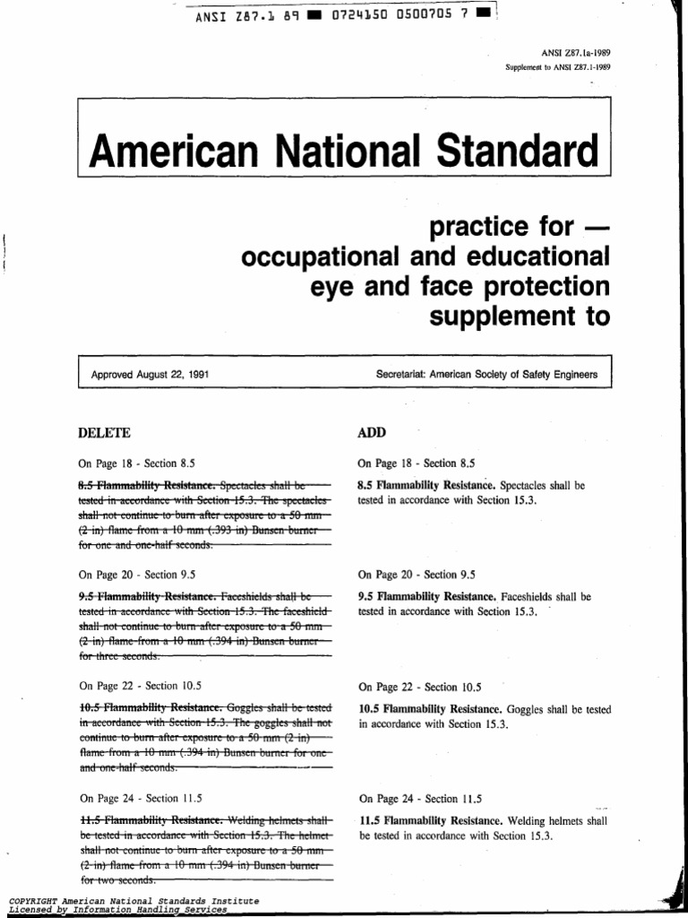 American National Standard: practice for occupational and educational ...
