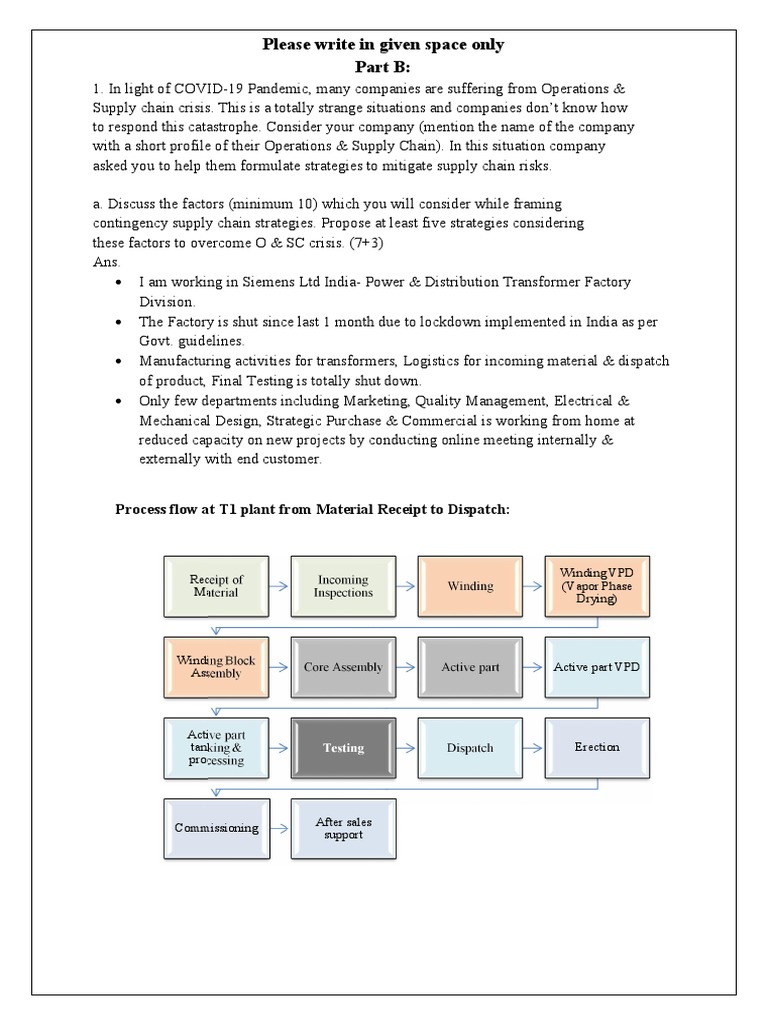SDT Paper Answersheet (Part B) | PDF | Supply Chain | Logistics
