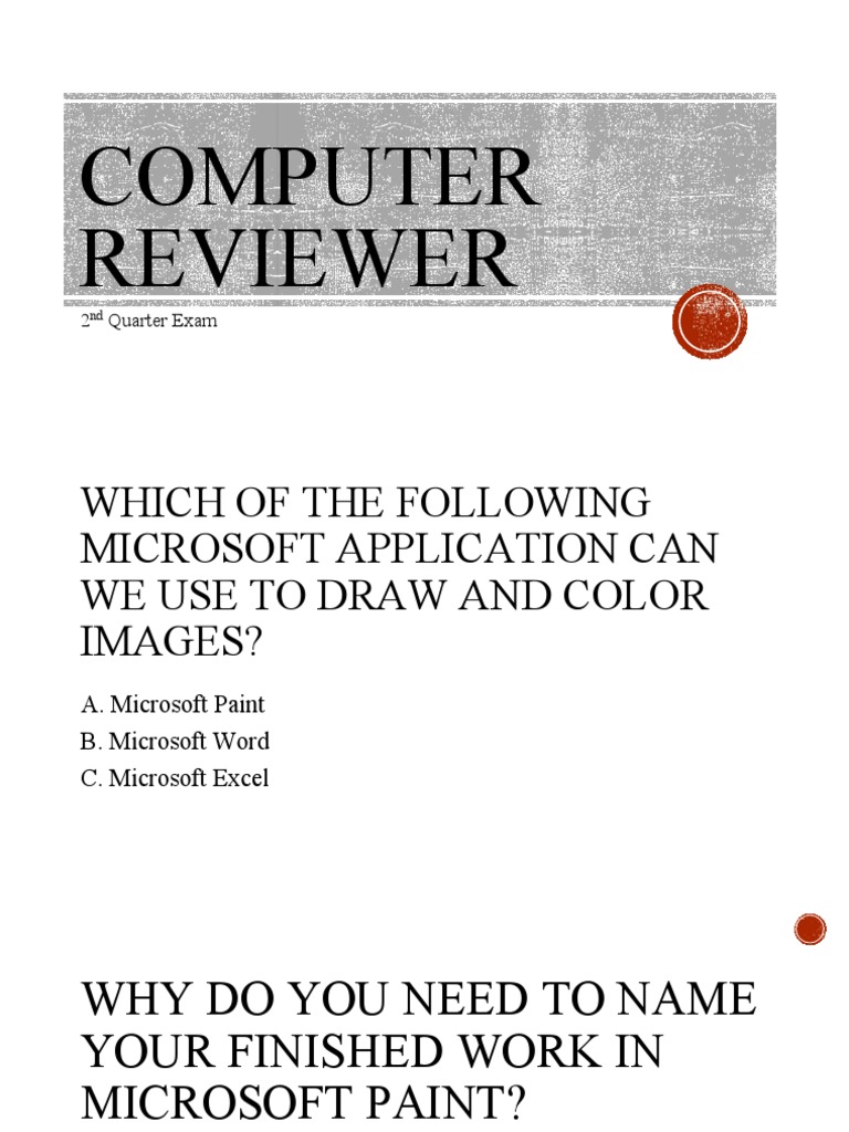 Computer Reviewer: 2 Quarter Exam | PDF | Computing | Software