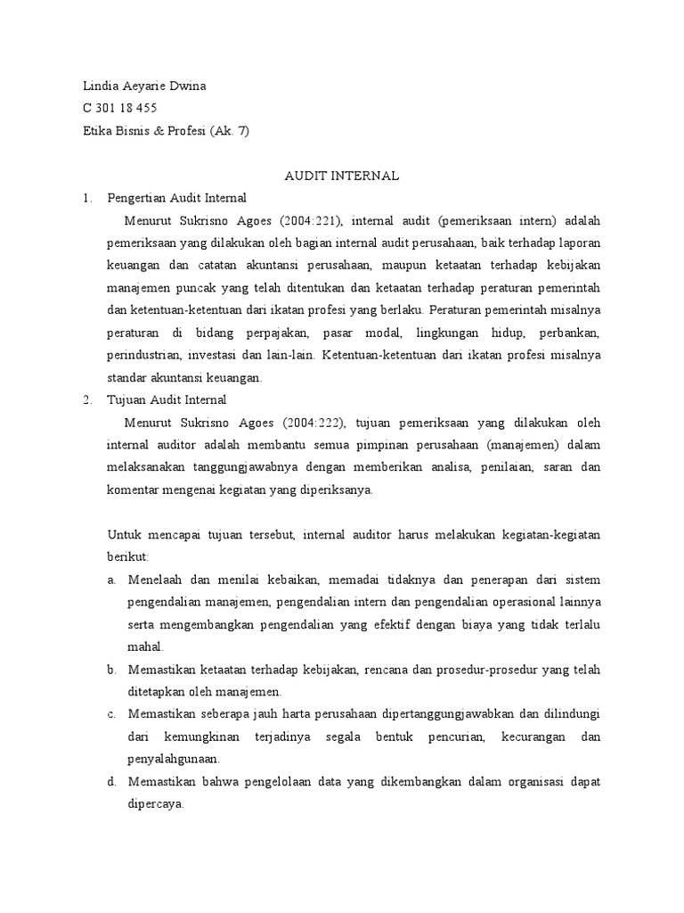 Resume Audit Ii - Audit Internal | PDF | Karier & Perkembangan | Pengelolaan Keuangan & Uang