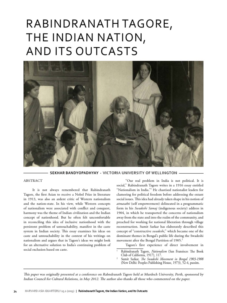 Rabindranath Tagore The Indian Nation An | PDF | Mahatma Gandhi | Dalit