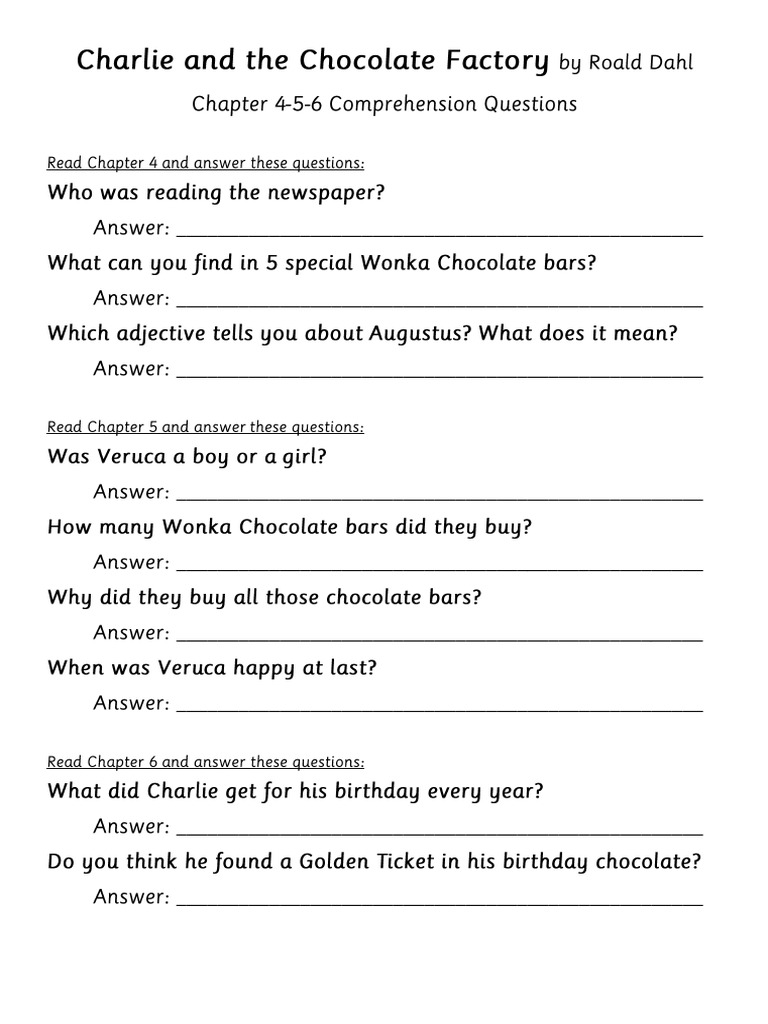 Charlie and the Chocolate Factory 04-06 - Questions