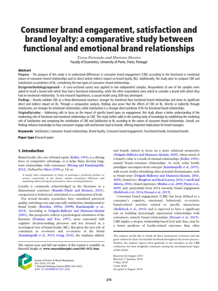 Consumer Brand Engagement, Satisfaction and Brand Loyalty: A ...
