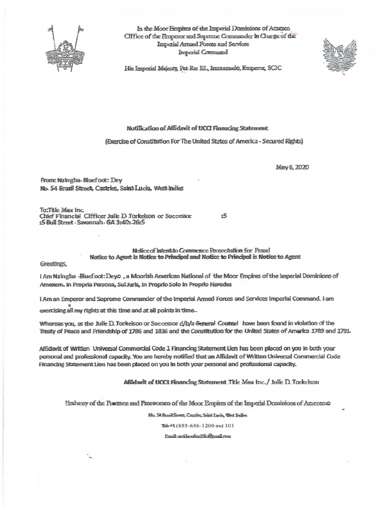 Ucc 1 Financing Statement For Title Max | PDF