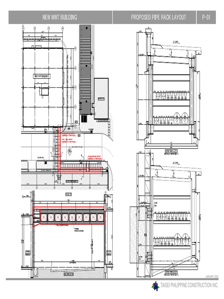 P-01 Proposed Pipe Rack Layout New WWT Building: Taisei Philippine ...