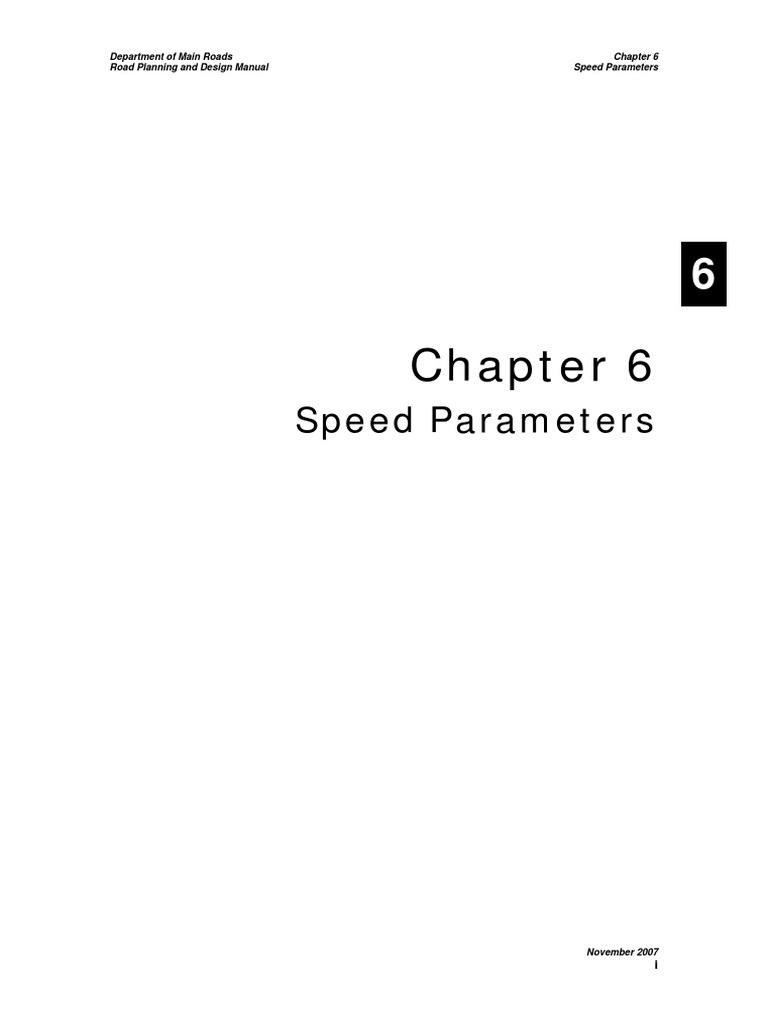 Speed Parameters: Department of Main Roads Road Planning and Design ...