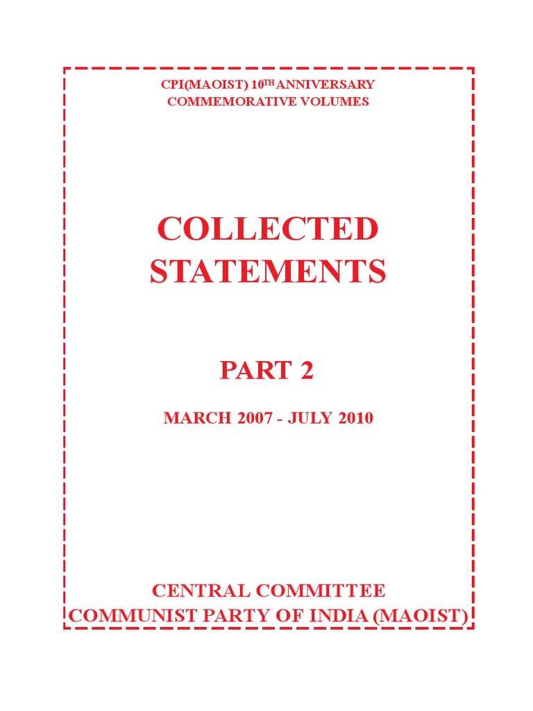 Collection Of Cc Statements Part 2 2007 2010 View Pdf Maoism