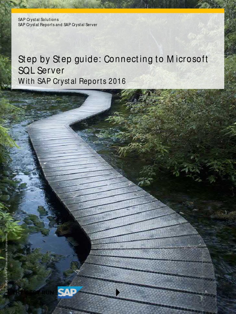 SAP Crystal Step by Step Guide Connect To MS SQL Server | PDF | Microsoft Sql Server | Databases