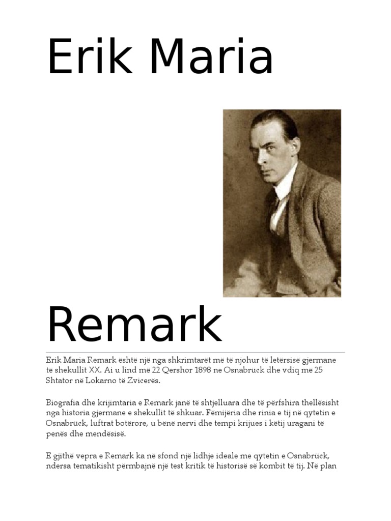 Erik Maria Remark | PDF