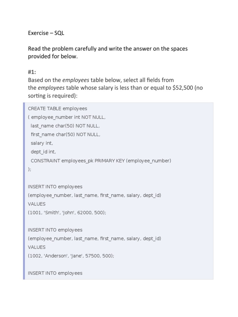 Module 5 Exercise SQL | PDF | Sql | Data Management Software