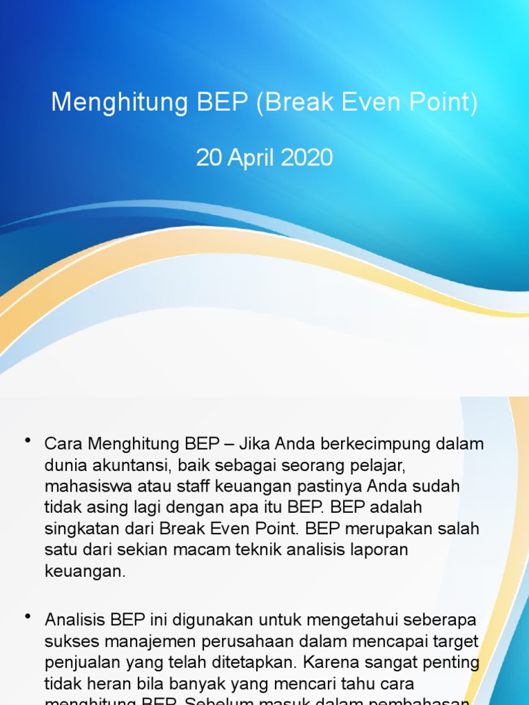 Cara Menghitung BEP dalam Bisnis | PDF