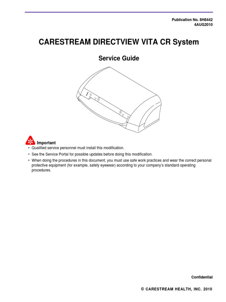 Carestream Directview Vita CR System: Service Guide | PDF ...
