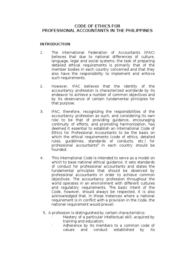 CODE OF ETHICS For CPAS | PDF | Confidentiality | Accounting
