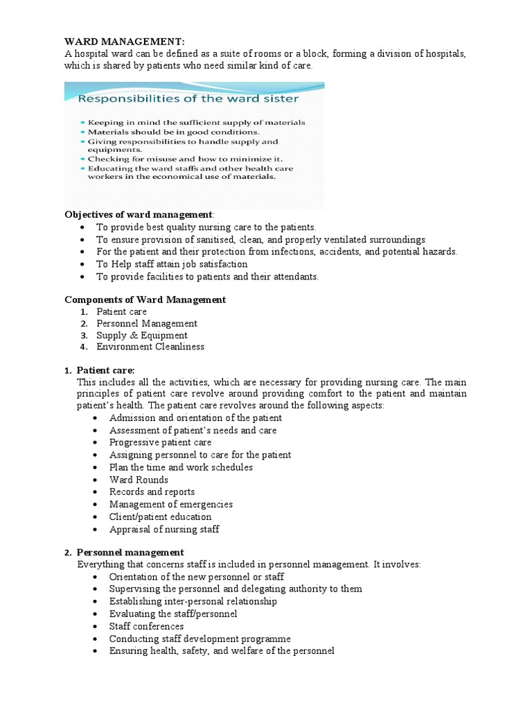 Ward Management | PDF | Hospital | Patient