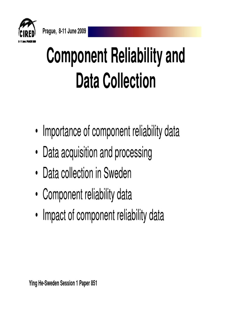 Component Reliability and Data Collection | PDF | Reliability ...