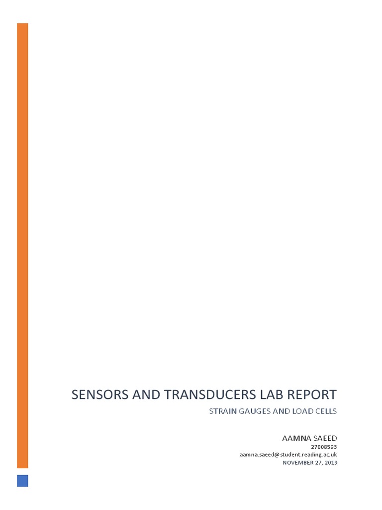 Strain Gauge Load Cell Experiment Report | PDF | Operational Amplifier ...