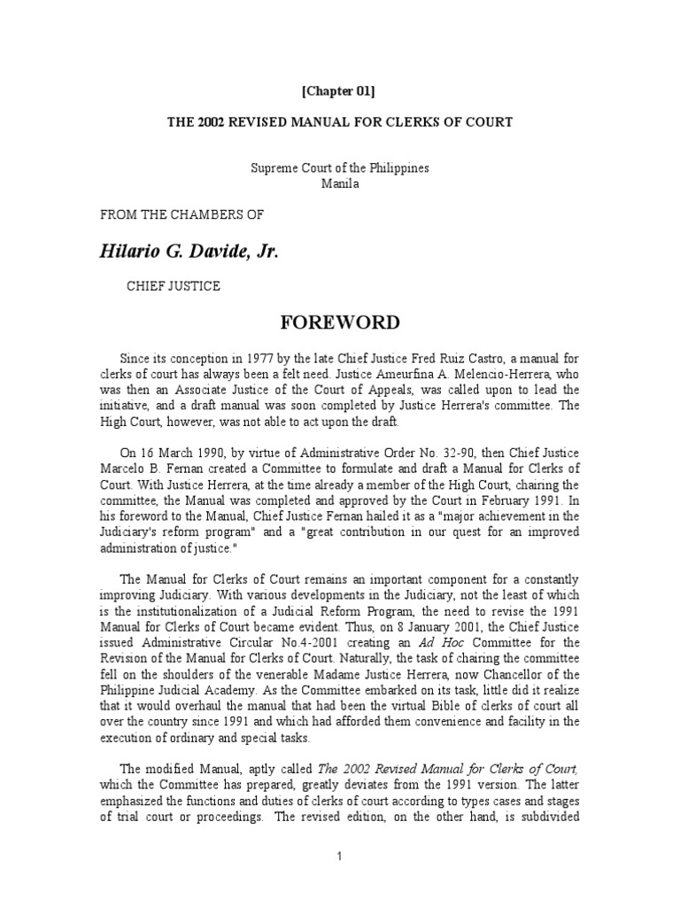 Revised Manual For Clerk of Courts | PDF | Law Clerk | Judge
