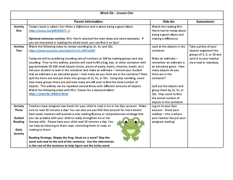 Week 6 - Lesson 1 | PDF | Reading Comprehension | Pedagogy