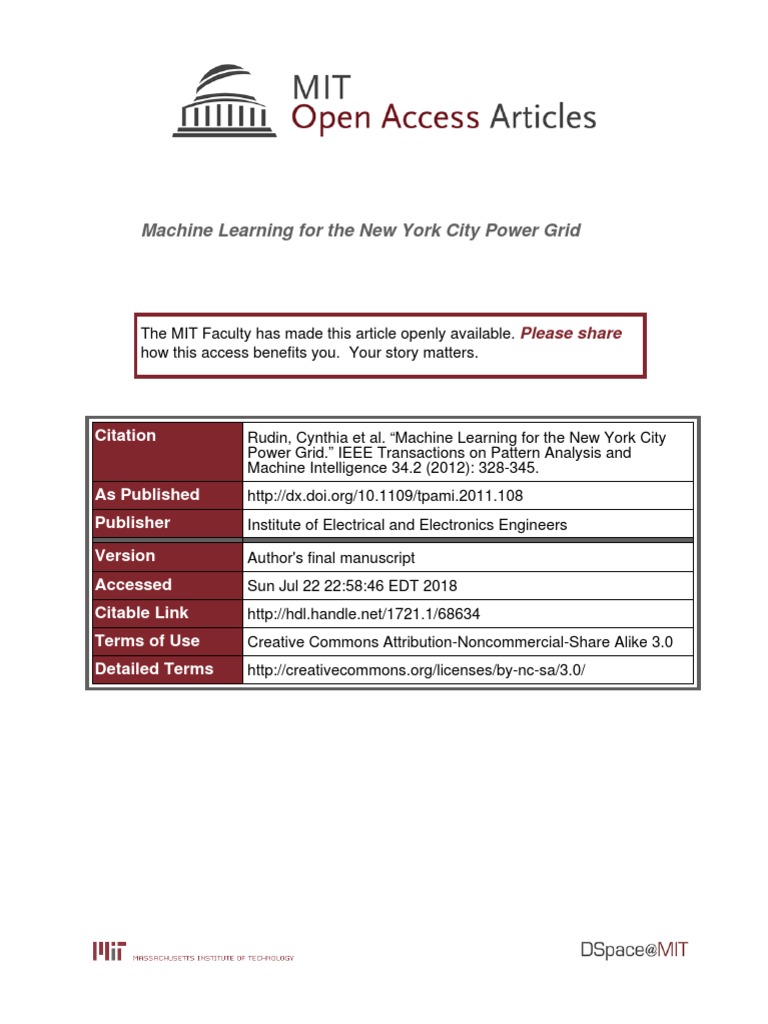 Machine Learning For The New York City Power Grid: Citation | PDF ...