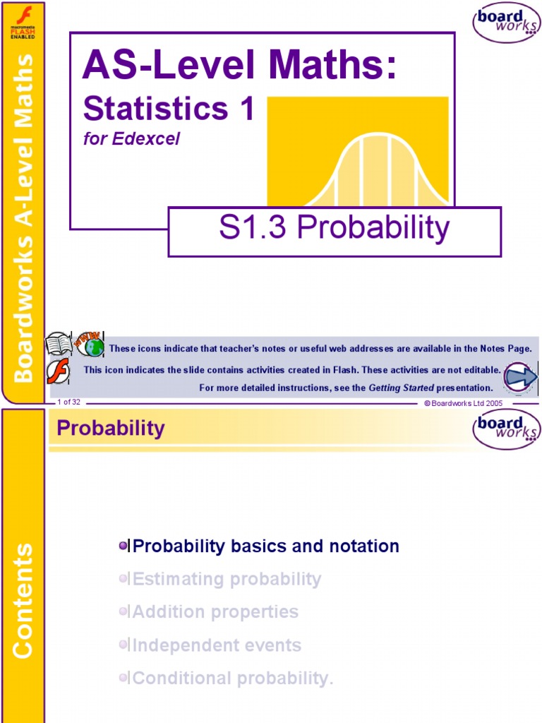 AS-Level Maths:: Statistics 1 | PDF | Probability | Sensitivity And ...