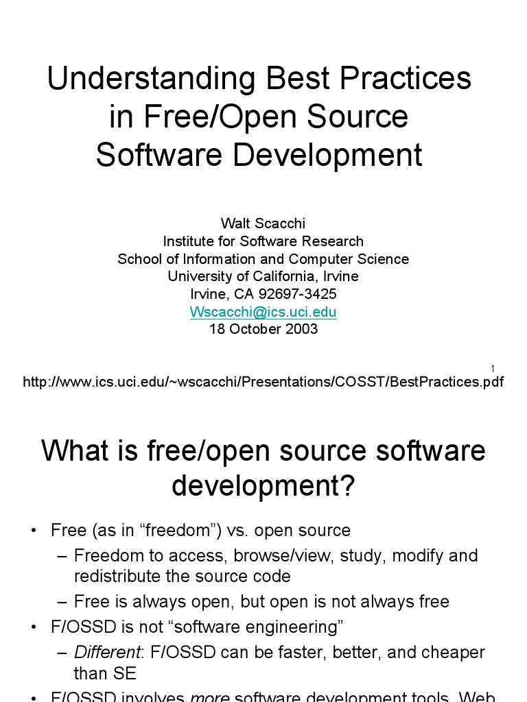 Open Source Best Practices | PDF | Free Software | Software