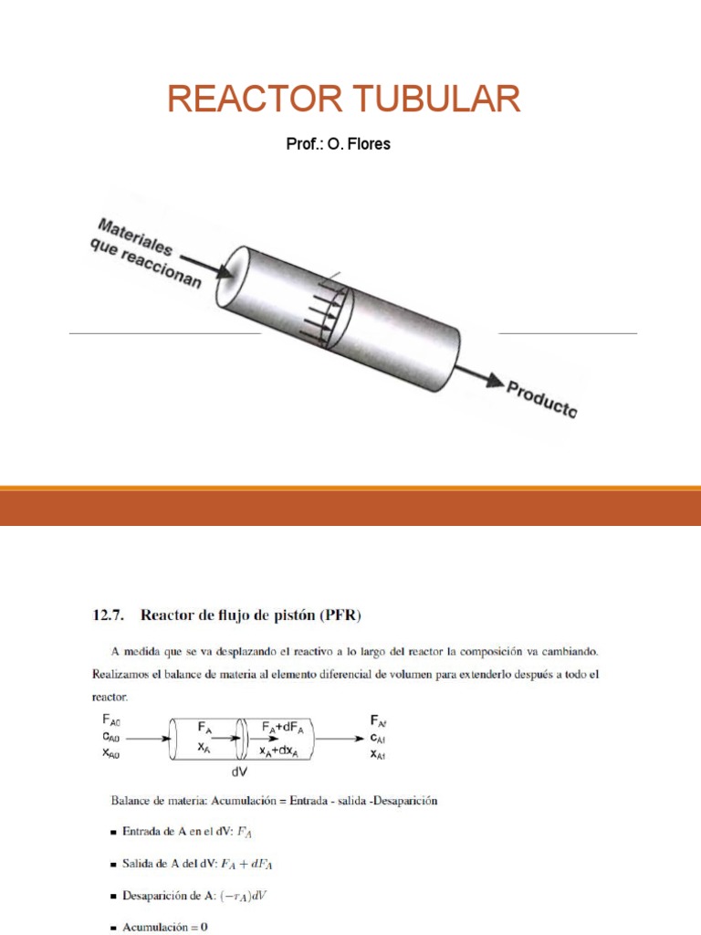 Reactor Tubular | PDF | Reactor Quimico | Cinética química