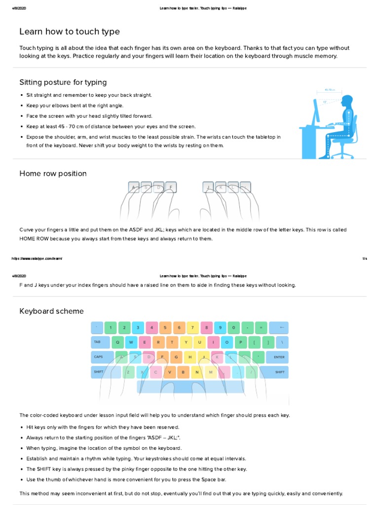 Learn How To Type Faster. Touch Typing Tips - Ratatype PDF | PDF ...