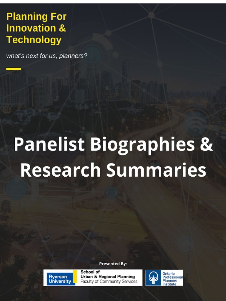 PFI - Panelist Information Booklet | PDF | Urban Planning | Innovation