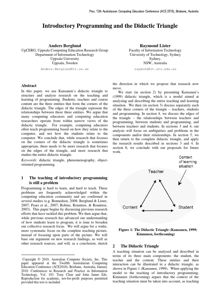 Didactical Triangle | PDF | Object Oriented Programming | Motivation