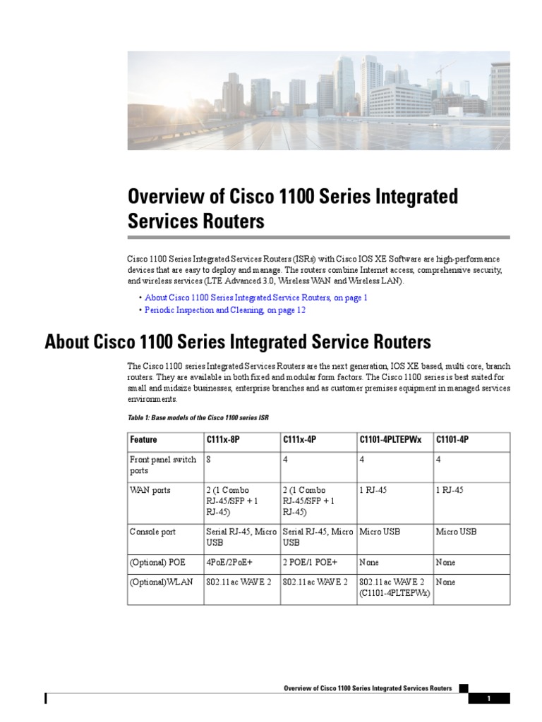 Overview of Cisco 1100 Series Integrated Services Routers | PDF | Usb ...