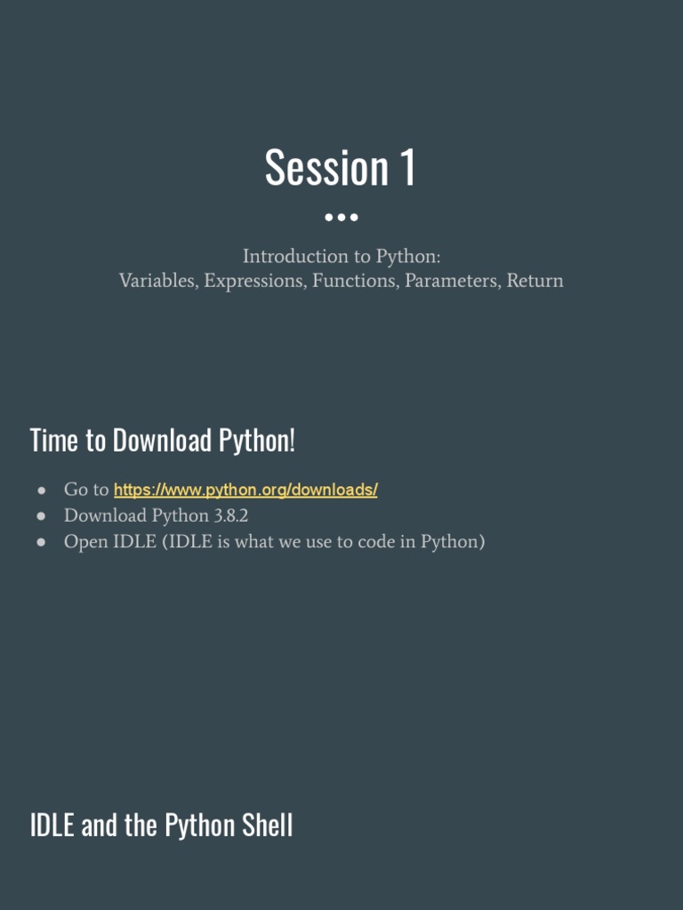 Session 1 Introduction To Python Variables Expressions Functions 7845